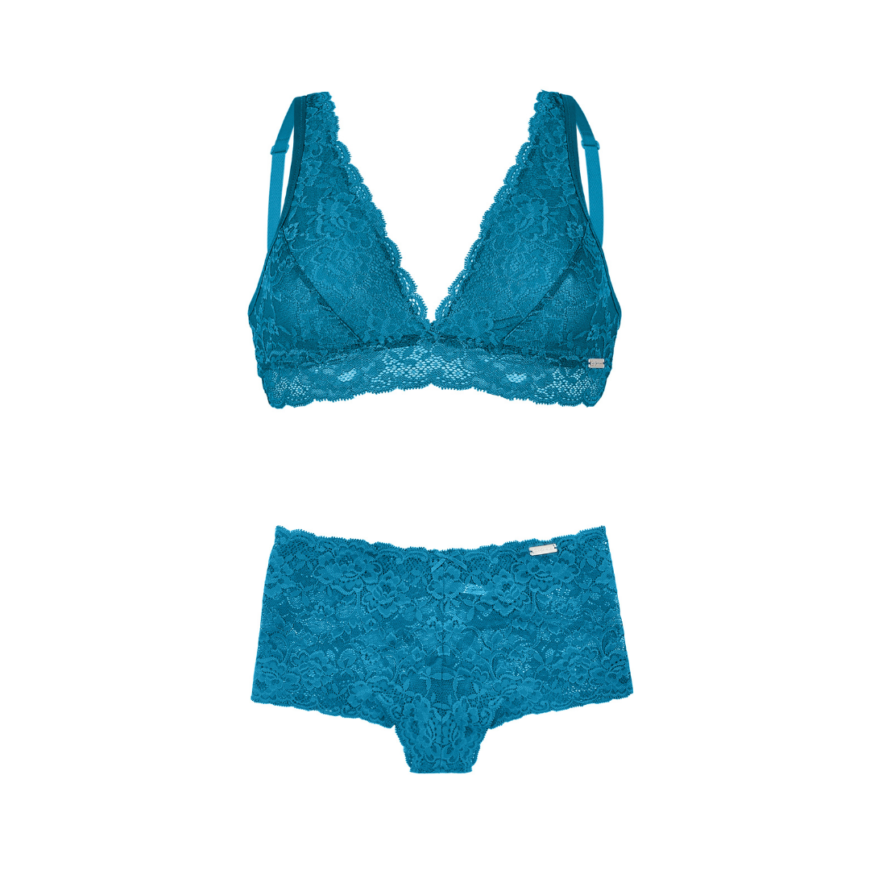 Roxie Bralette & Cheeky Set - Teal - Io Sono